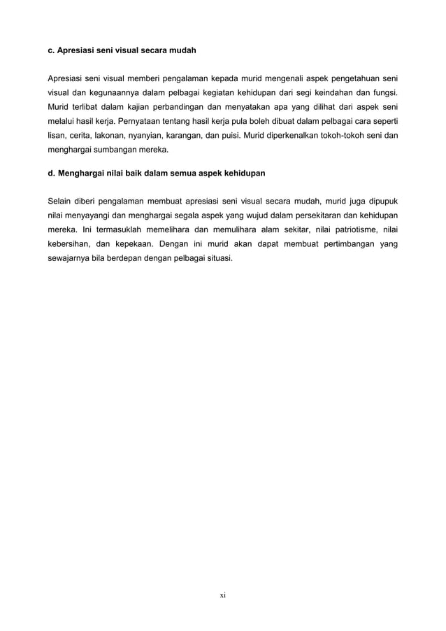 Panduan pengajaran seni visual tahun 1 | PDF