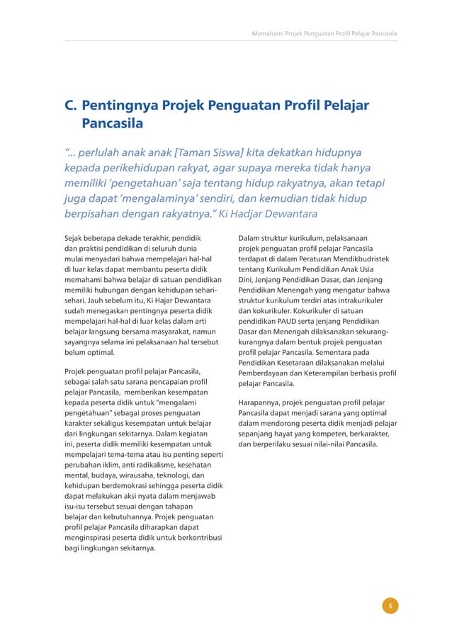 Panduan Pengembangan Projek Penguatan Profil Pelajar Pancasila Edisi