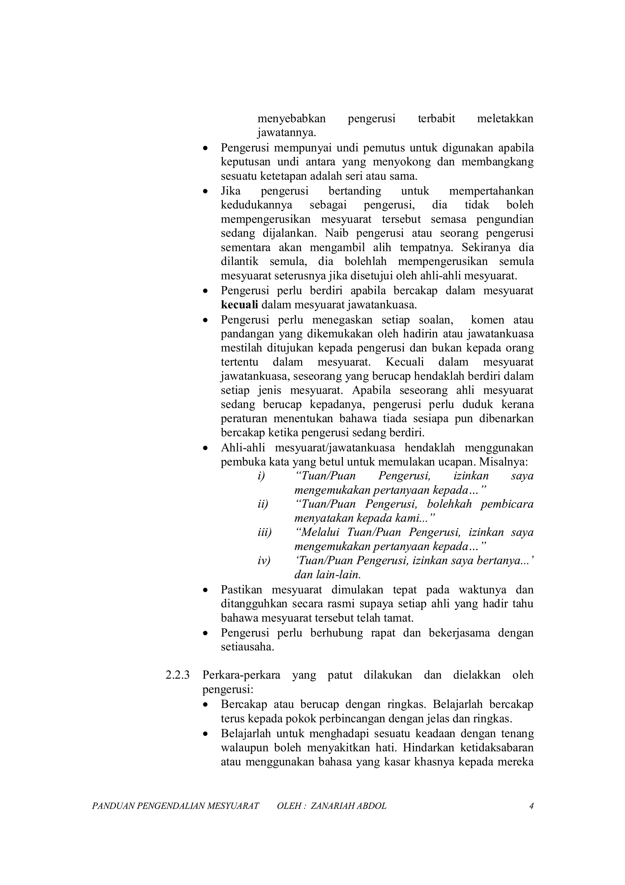 Panduan pengendalian mesyuarat | PDF