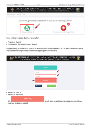 Panduan Penggunaan Aplikasi Wasiat | PDF