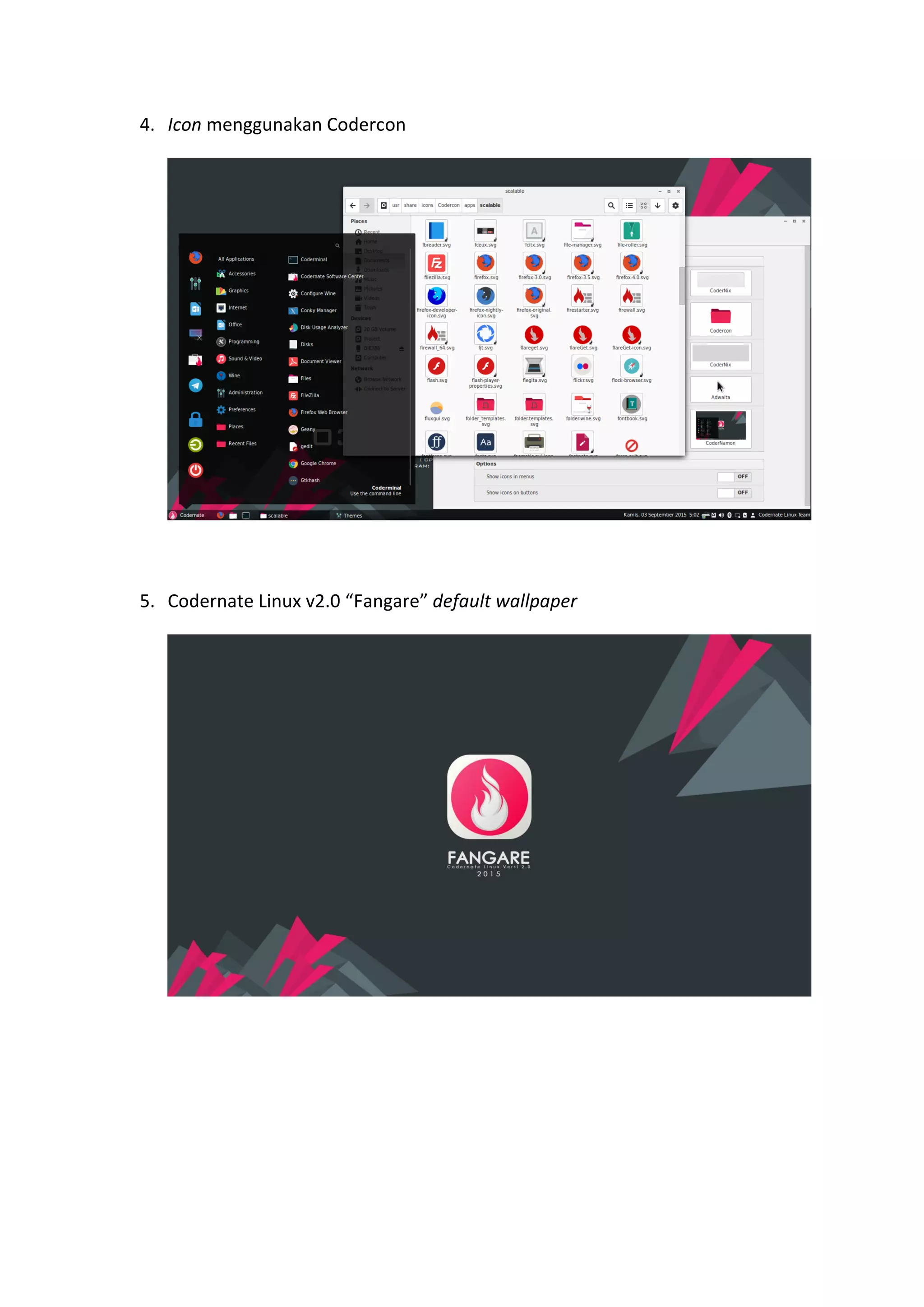 Panduan penggunaan Codernate Linux v2.0 "Fangare" | PDF