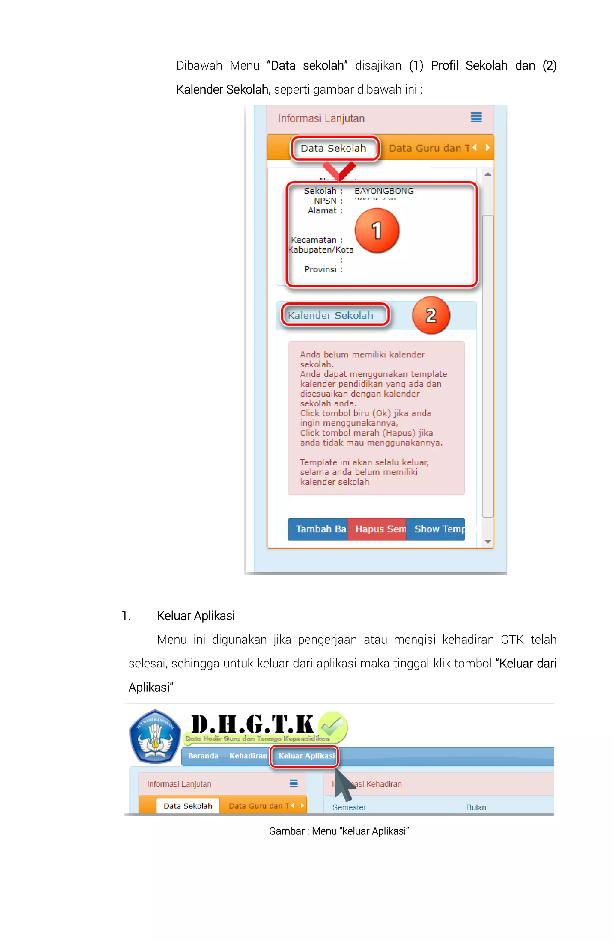 Panduan penggunaan dhgtk sekolah | PDF