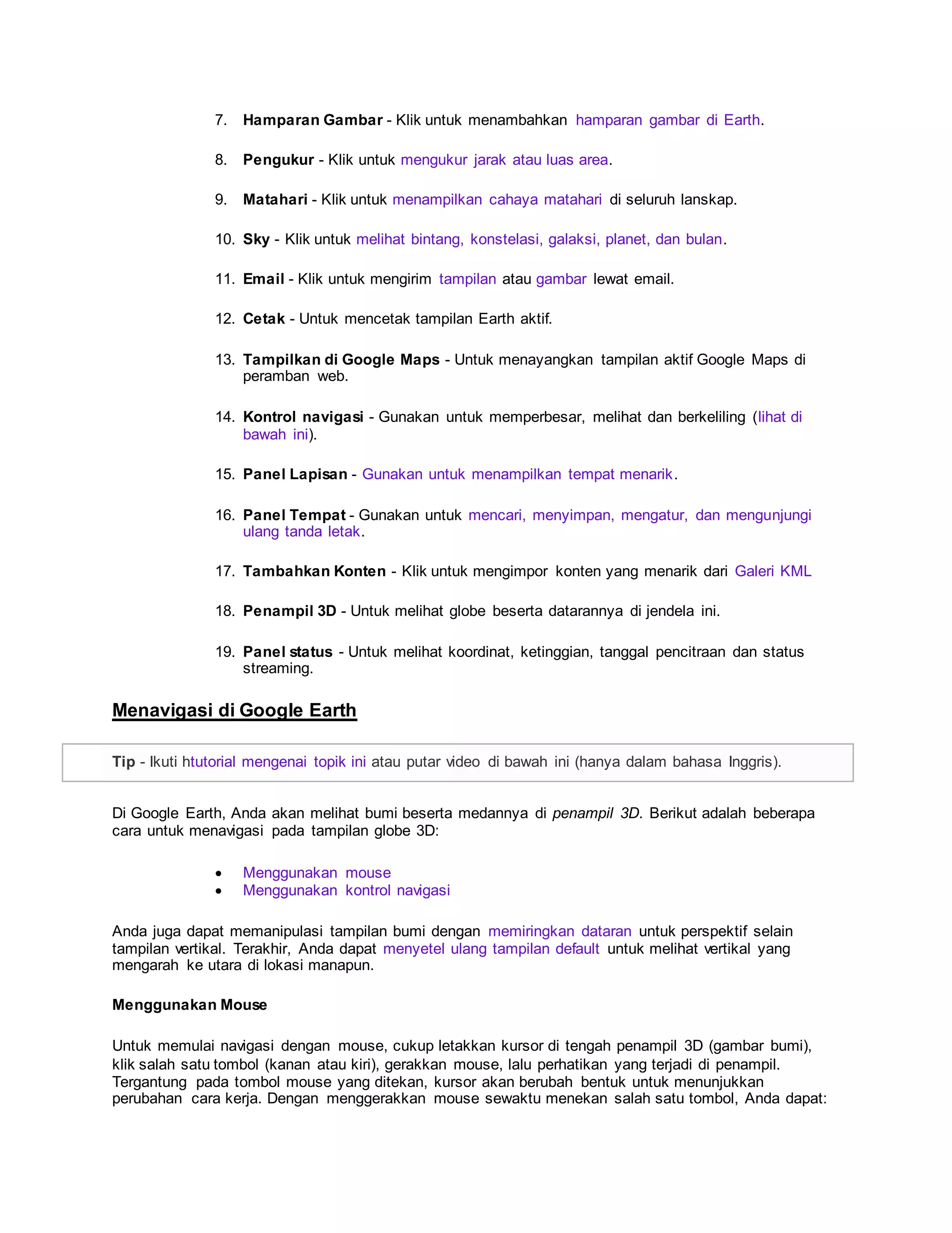 Panduan pengguna google earth pro | DOCX
