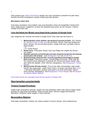 Panduan pengguna google earth pro | DOCX