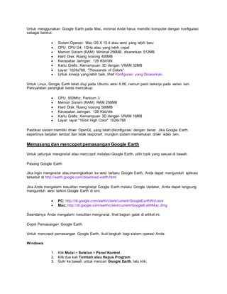 Panduan pengguna google earth pro | DOCX