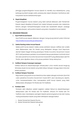Panduan pengisian indeks inovasi daerah | PDF