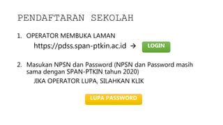 Panduan Pengisian PDSS SPAN-PTKIN 2021 | PPT