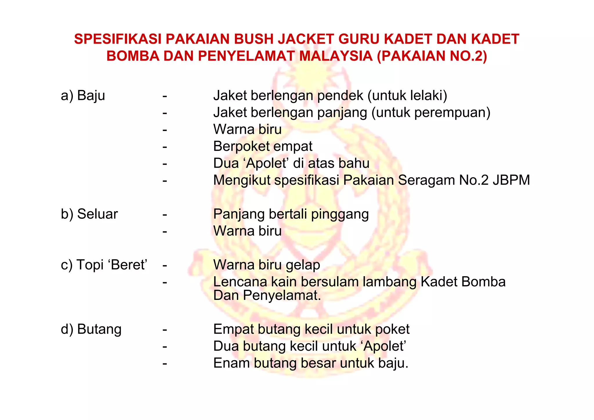 Panduan penubuhan kadet bomba jbpm | PDF