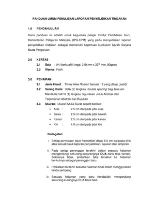 Panduan penulisan kajian tindakan | PDF