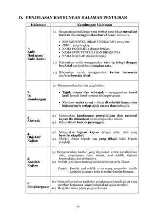 Panduan penulisan kajian tingkatan 6 (1) | DOCX