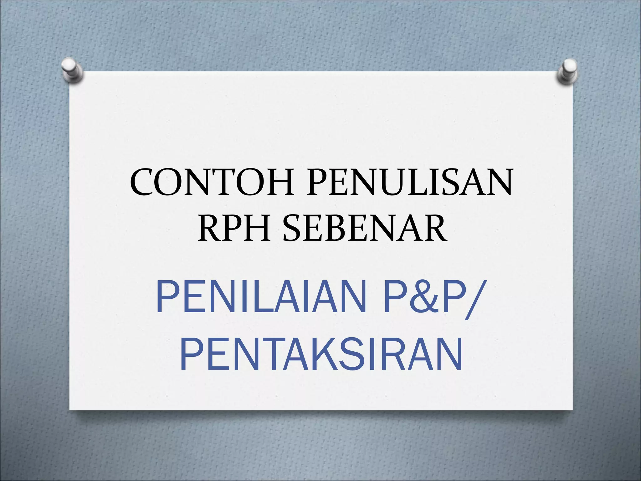 Panduan penulisan rph | PPT