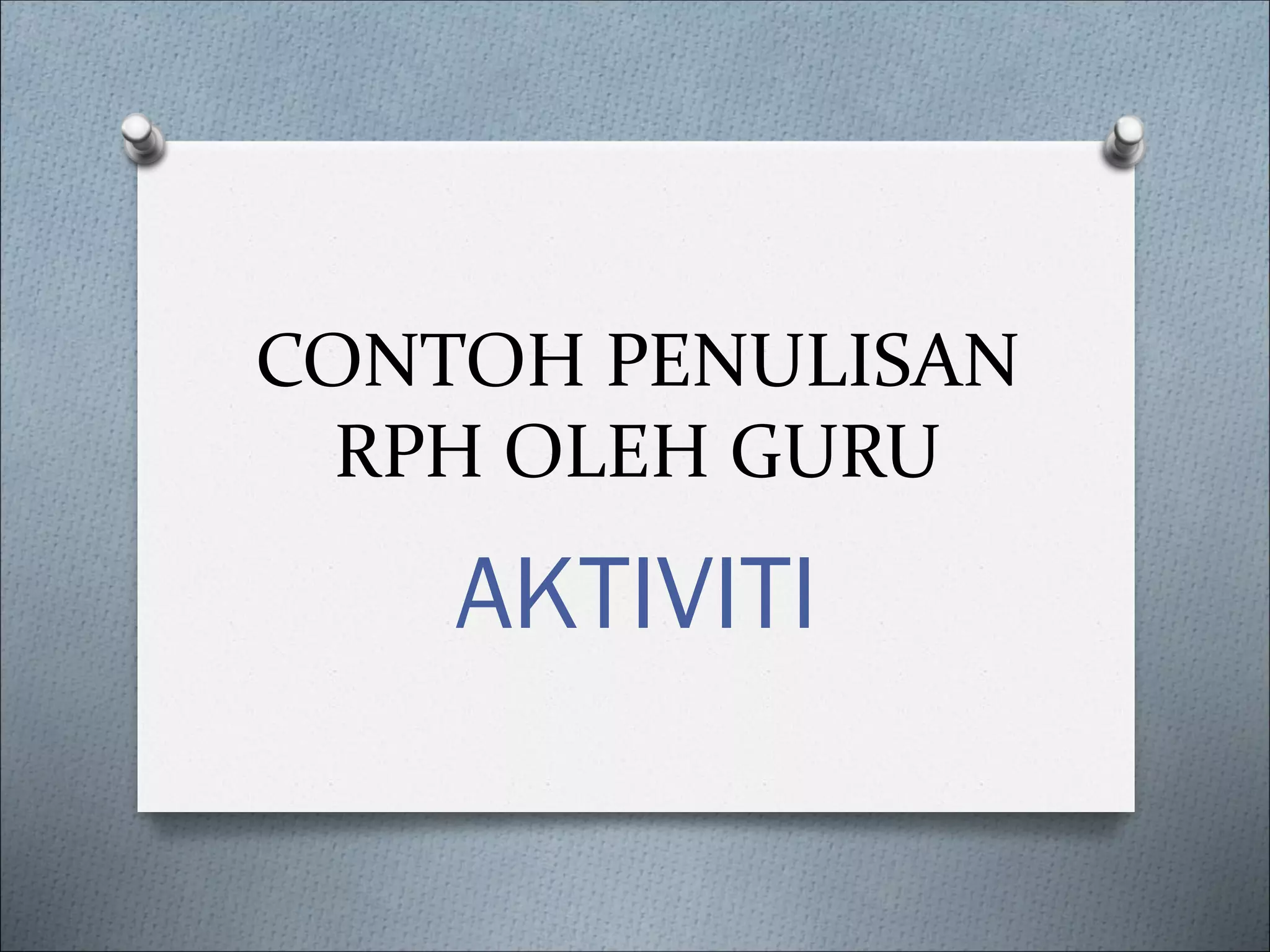 Panduan penulisan rph | PDF