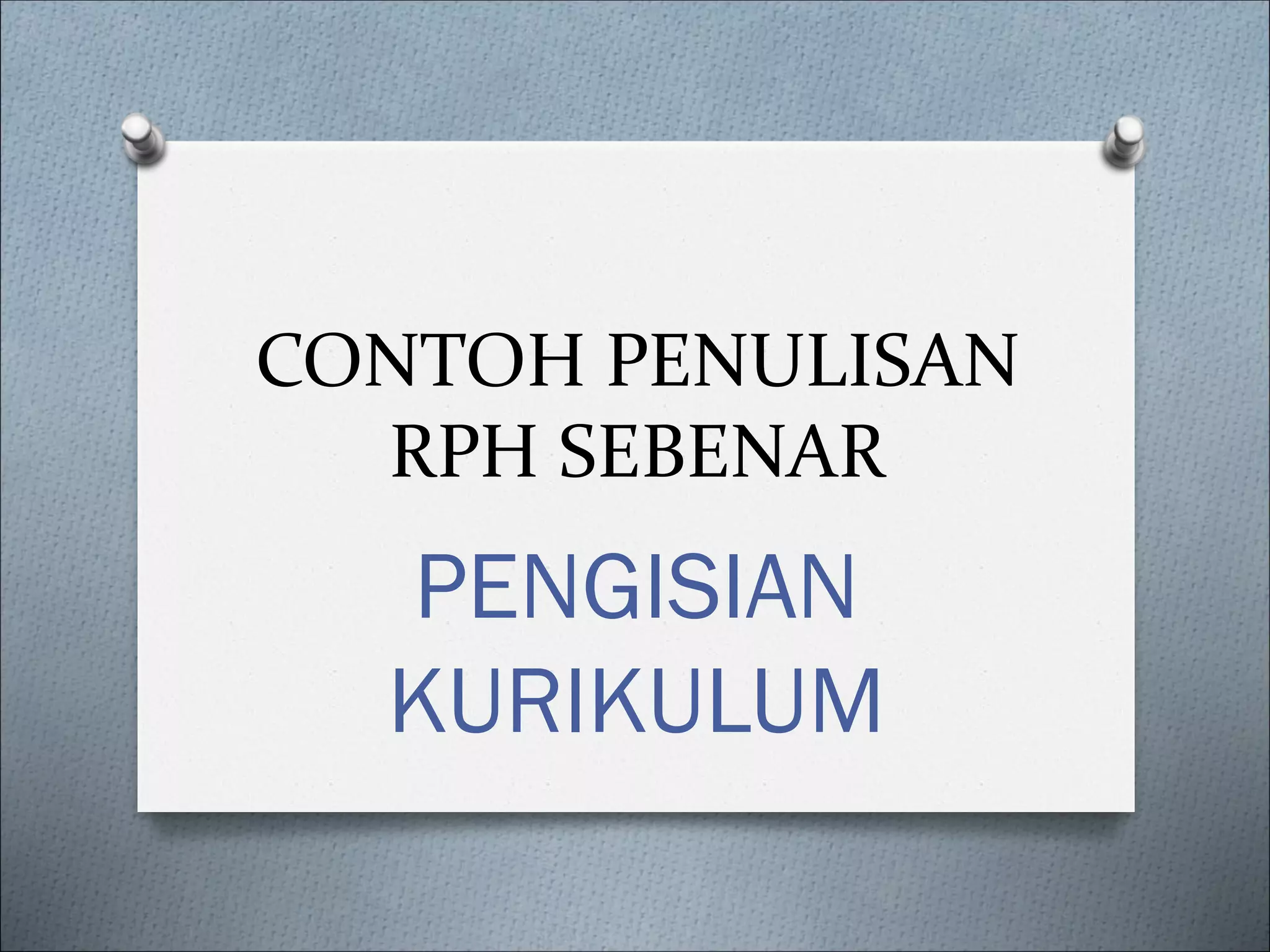 Panduan penulisan rph | PDF
