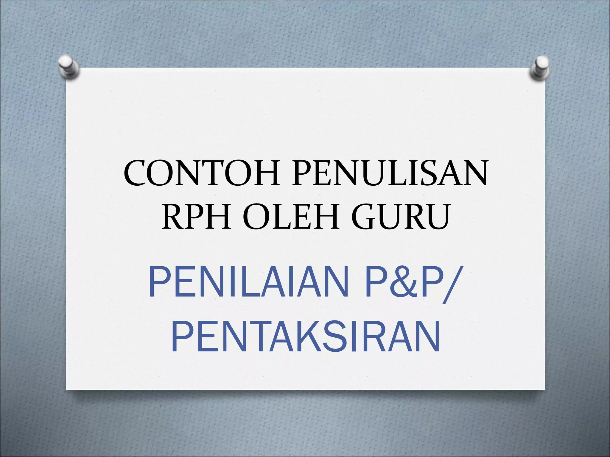 Panduan penulisan rph | PDF