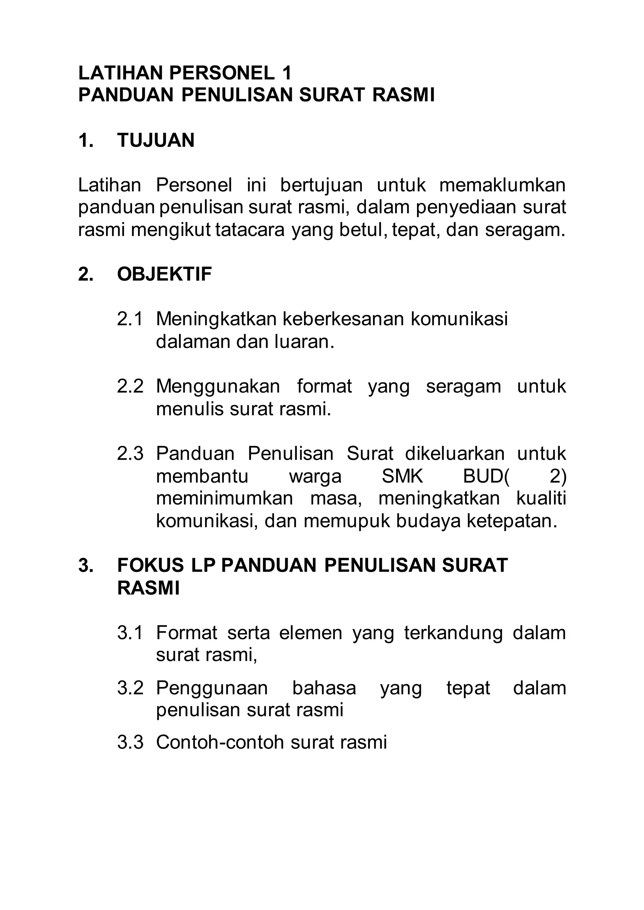 Panduan penulisan surat rasmi | DOCX