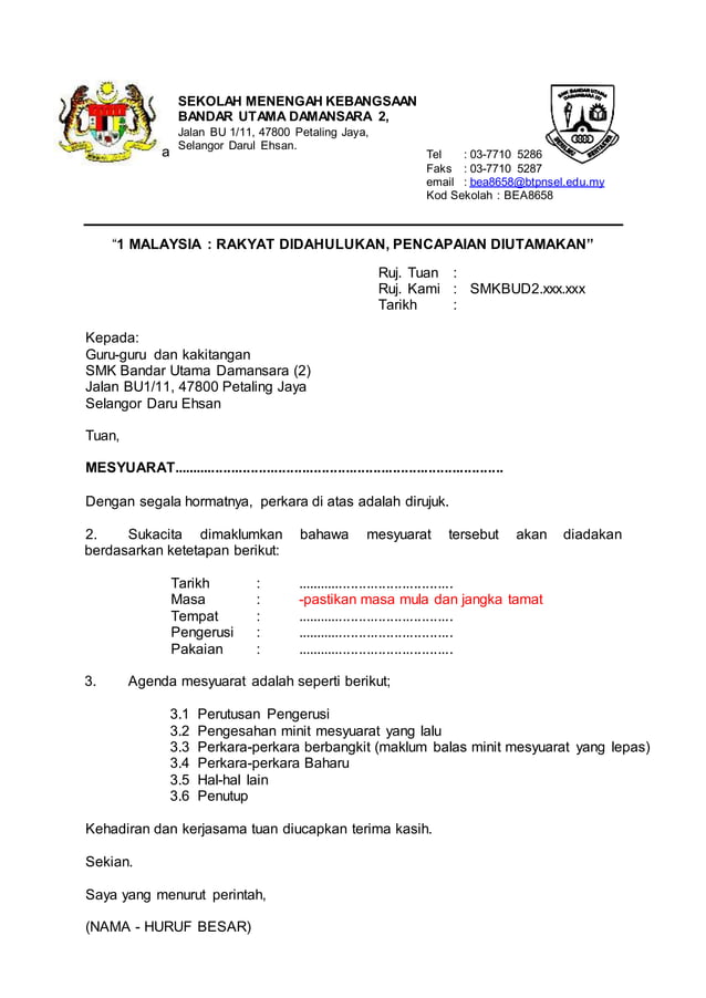 Panduan penulisan surat rasmi | DOCX