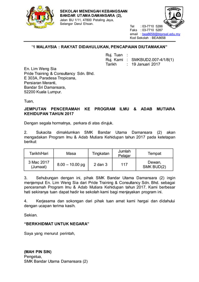 Panduan penulisan surat rasmi | DOCX