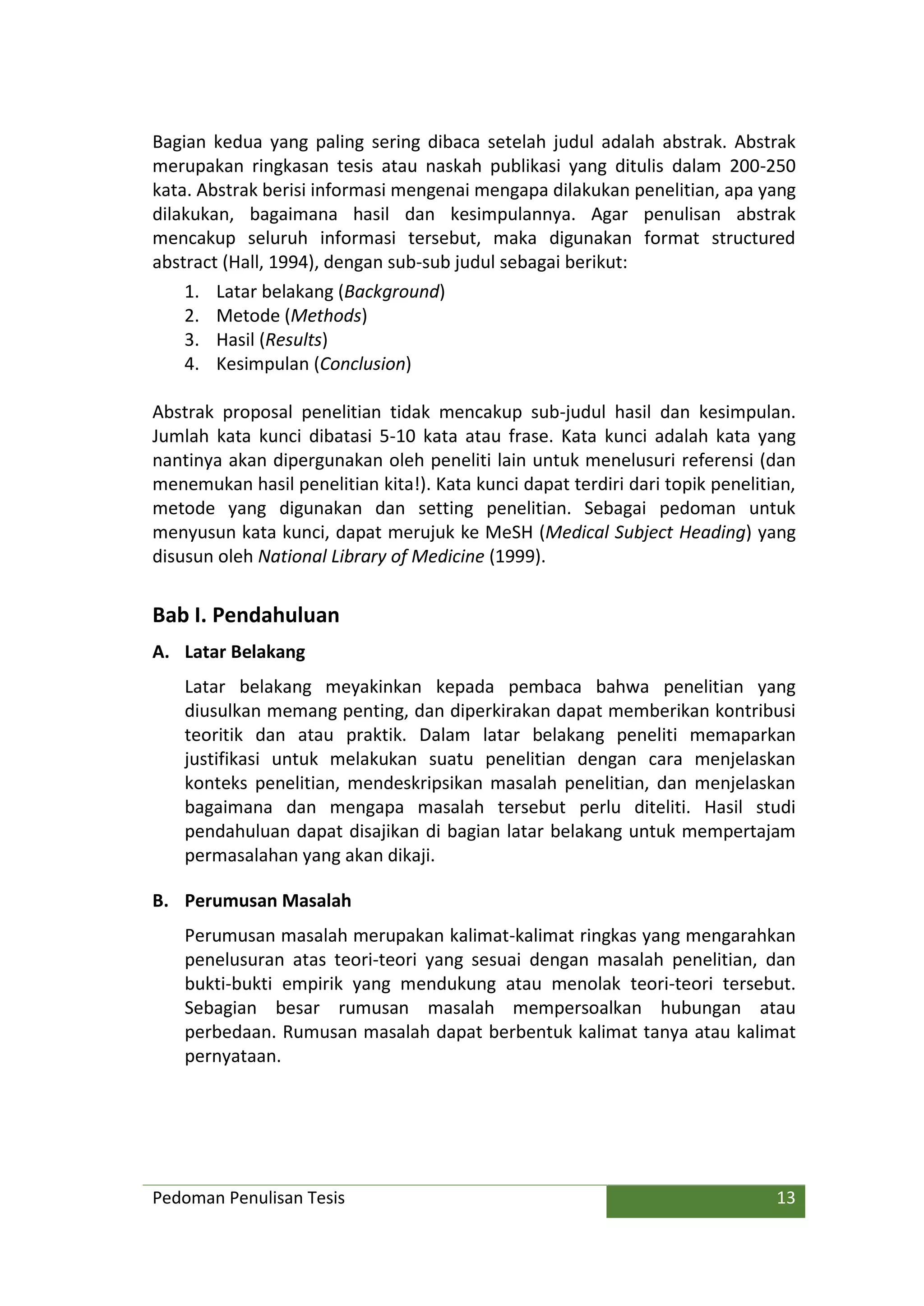 Panduan penulisan tesis 2016 | PDF