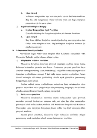 Panduan penulisan tugas akhir prodi kesmas untad 1 | PDF