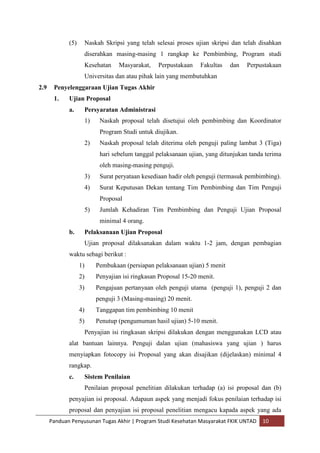 Panduan penulisan tugas akhir prodi kesmas untad 1 | PDF