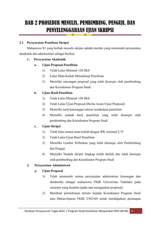 Panduan penulisan tugas akhir prodi kesmas untad 1 | PDF