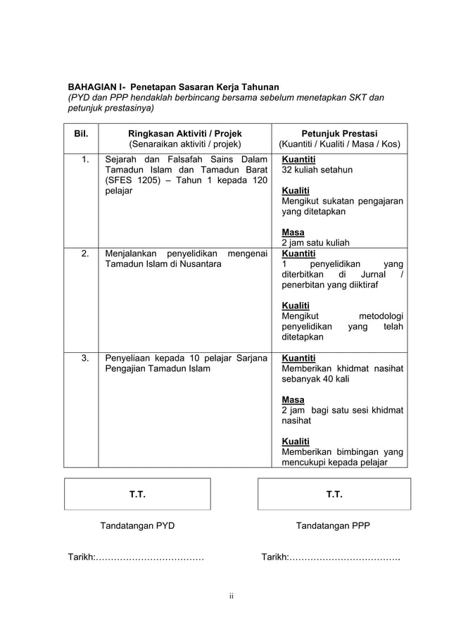 Panduan penyediaan skt guru dan contoh penulisan | PDF