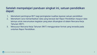 Panduan Penyusunan RKT di dalam satuan pendidikan | PDF