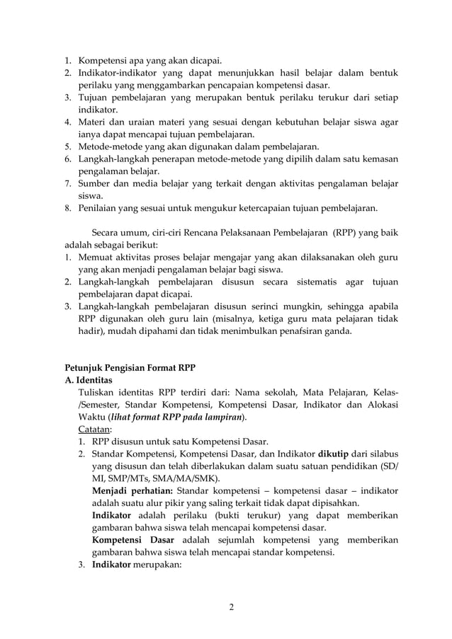 Panduan Penyusunan Rpp | PDF