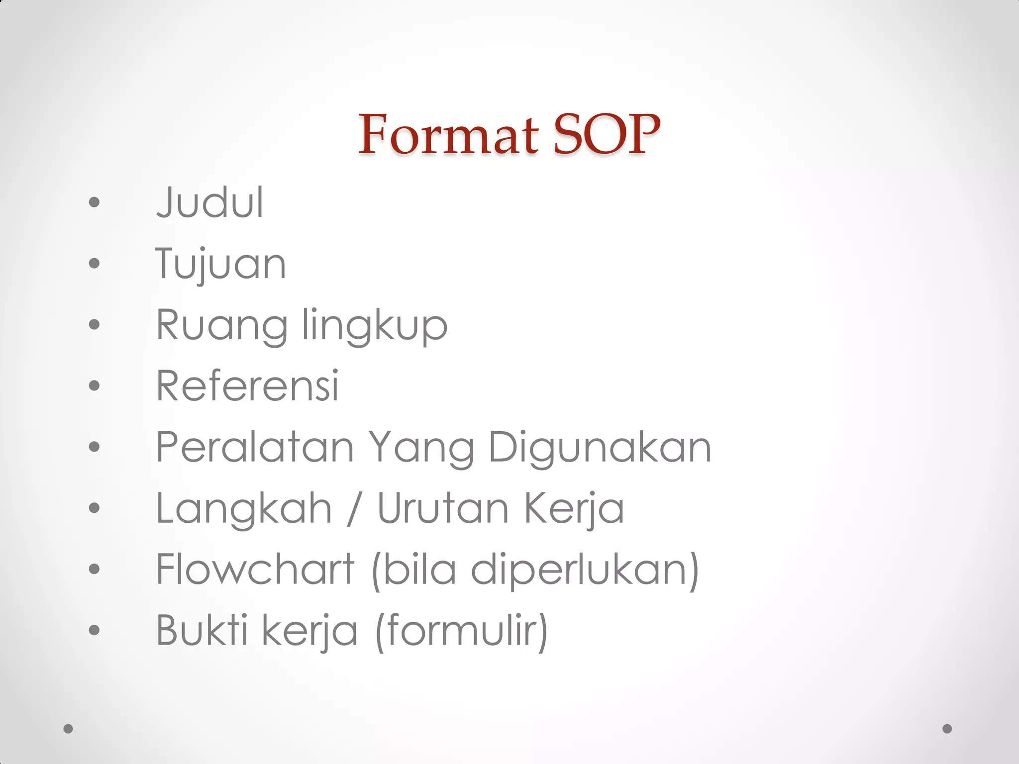 Panduan Penyusunan SOP | PDF