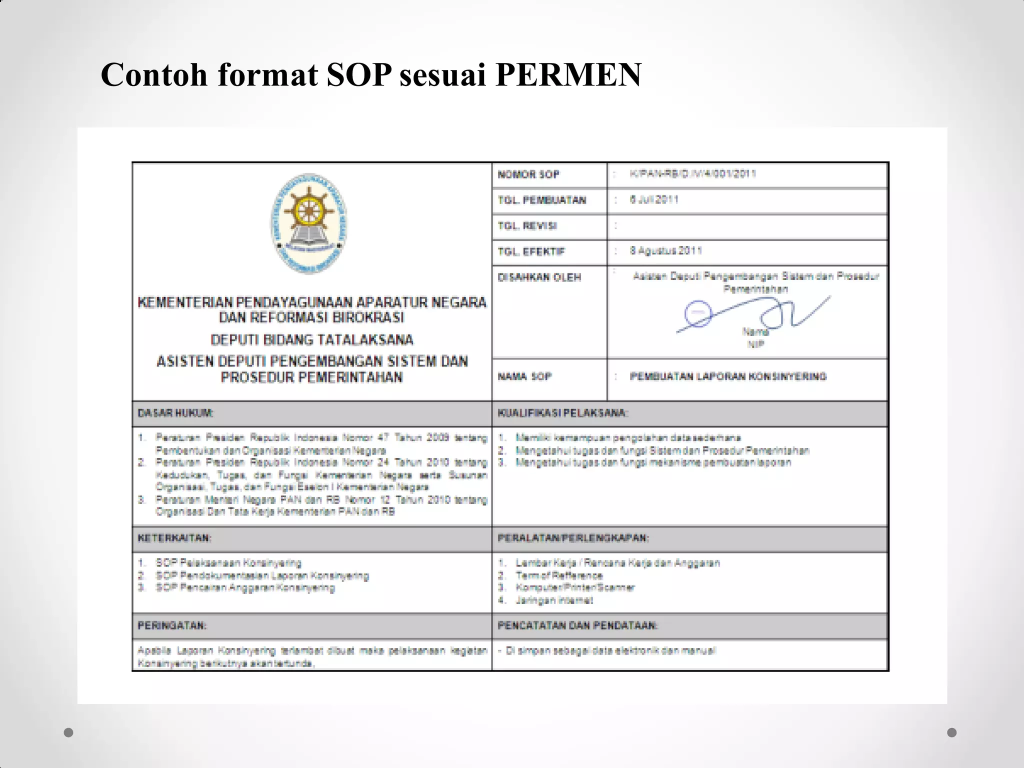 Panduan Penyusunan SOP | PDF