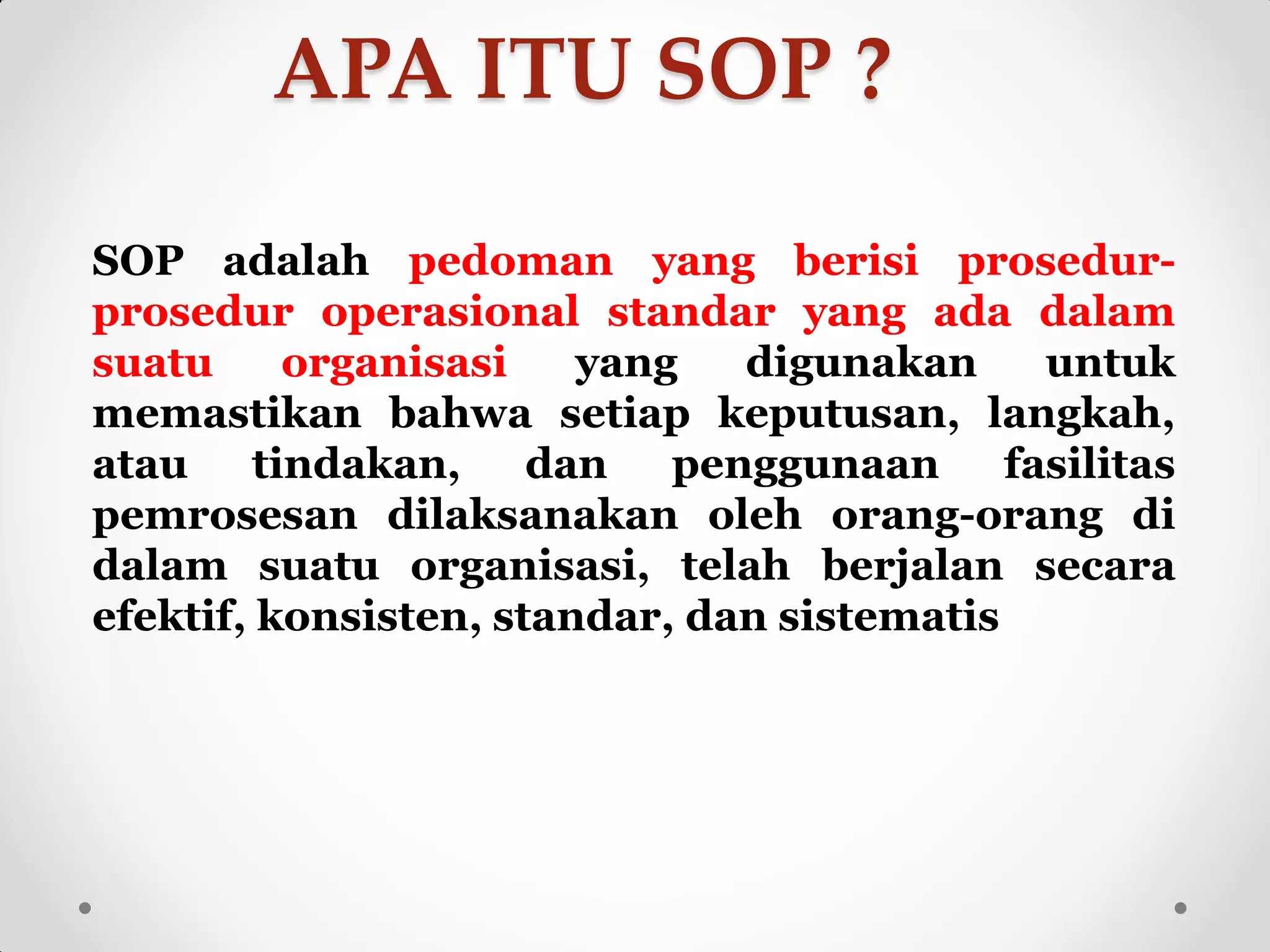 Panduan Penyusunan SOP | PDF