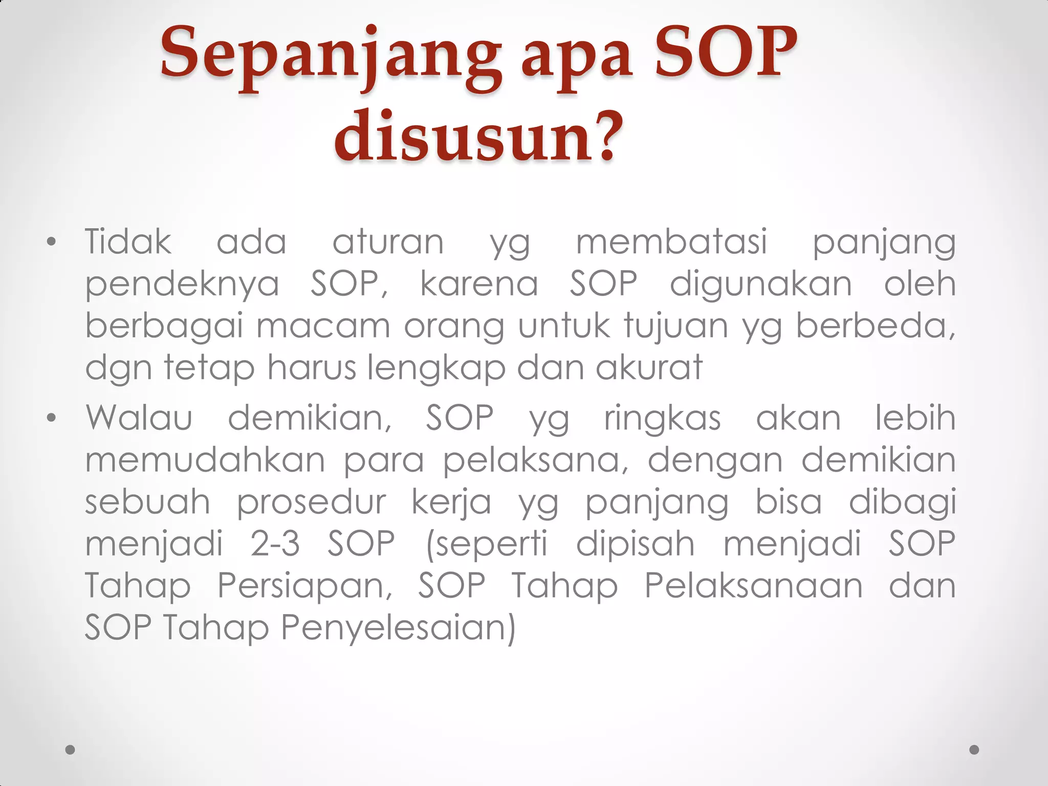 Panduan Penyusunan SOP | PDF