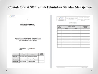 Panduan Penyusunan SOP | PDF