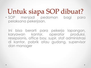 Panduan Penyusunan SOP | PDF