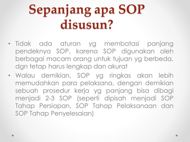 Panduan Penyusunan SOP | PDF