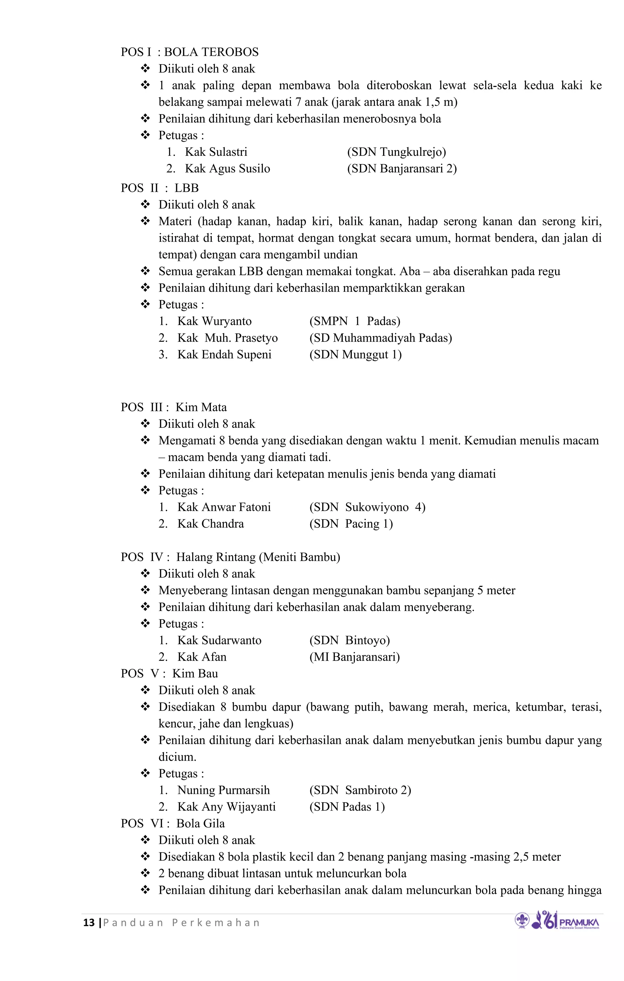 PANDUAN PERKEMAHAN HUT PRAMUKA | PDF