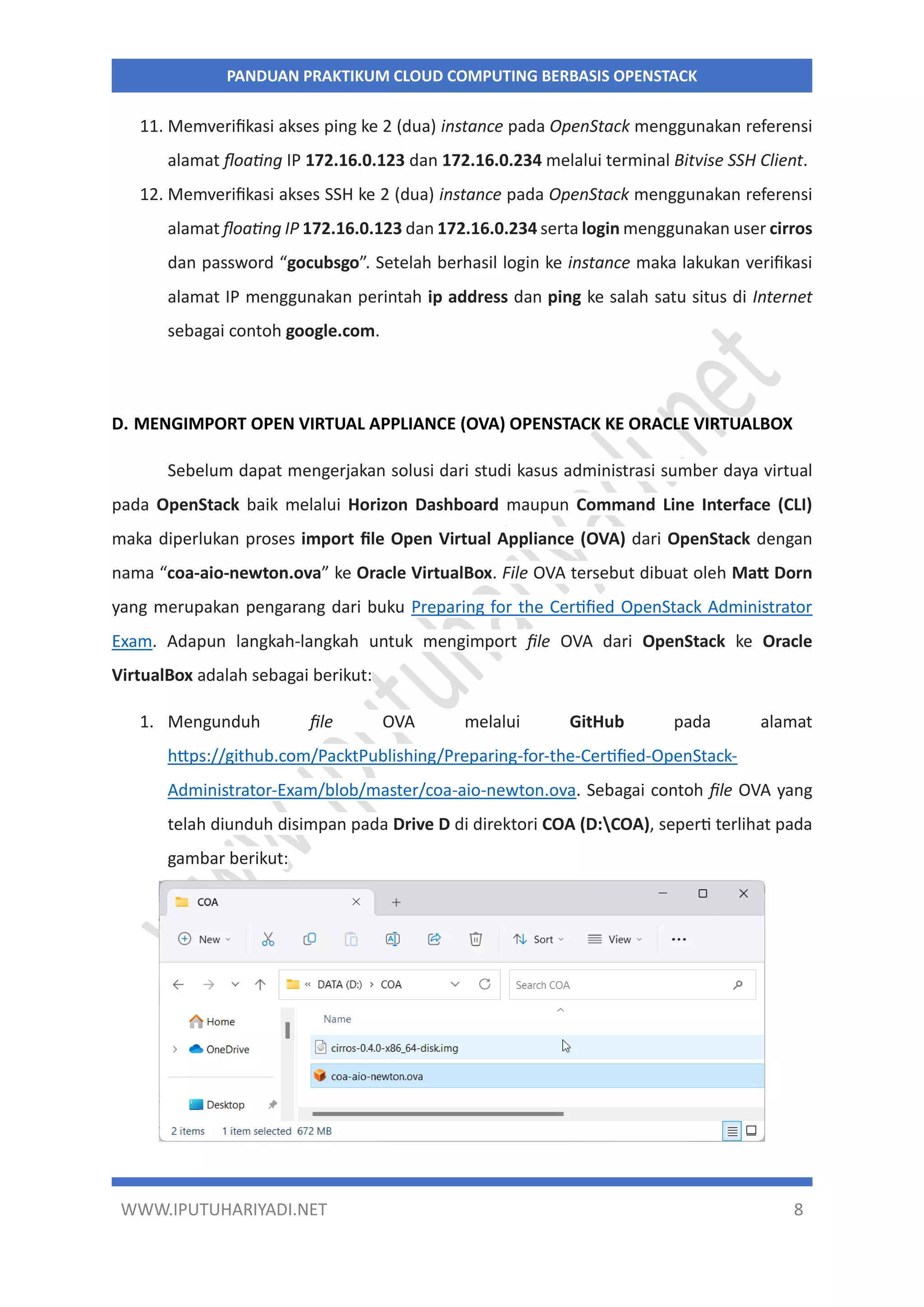 Panduan Praktikum Cloud Computing Berbasis OpenStack Versi 2.0 | PDF