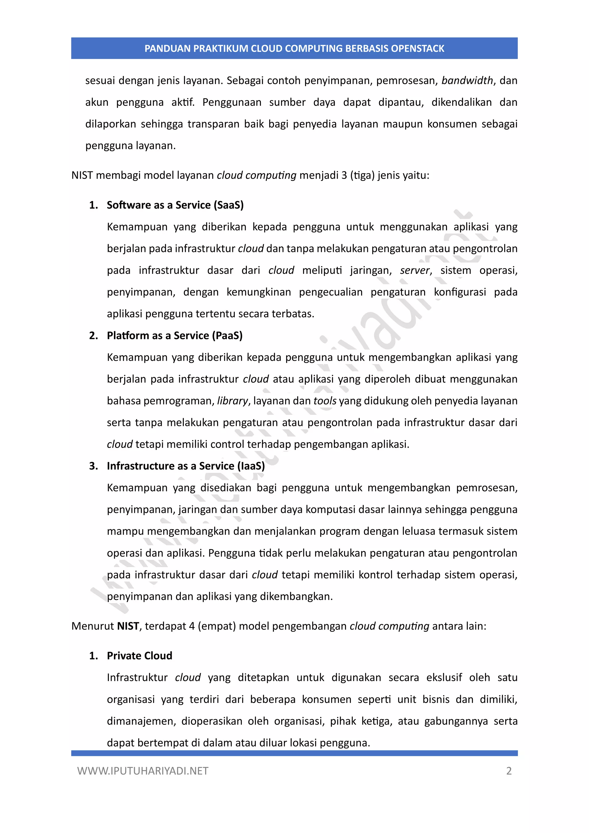 Panduan Praktikum Cloud Computing Berbasis OpenStack Versi 2.0 | PDF