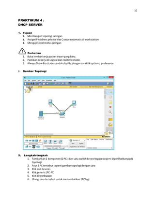 Panduan praktikum jaringan & packet tracer | DOCX