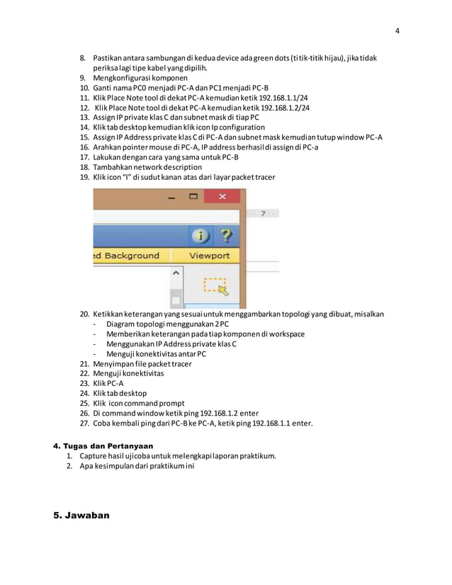 Panduan praktikum jaringan & packet tracer | DOCX