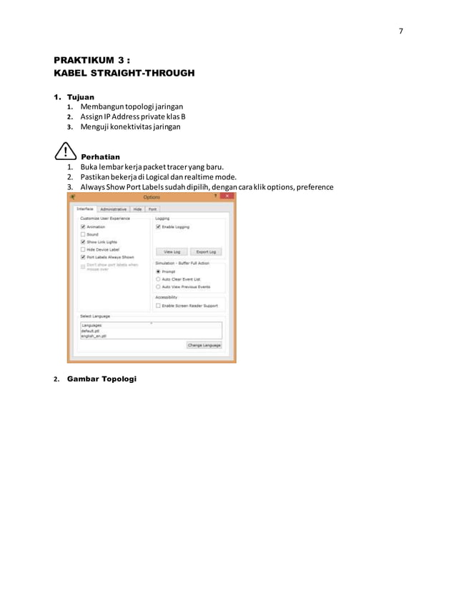Panduan praktikum jaringan & packet tracer | DOCX