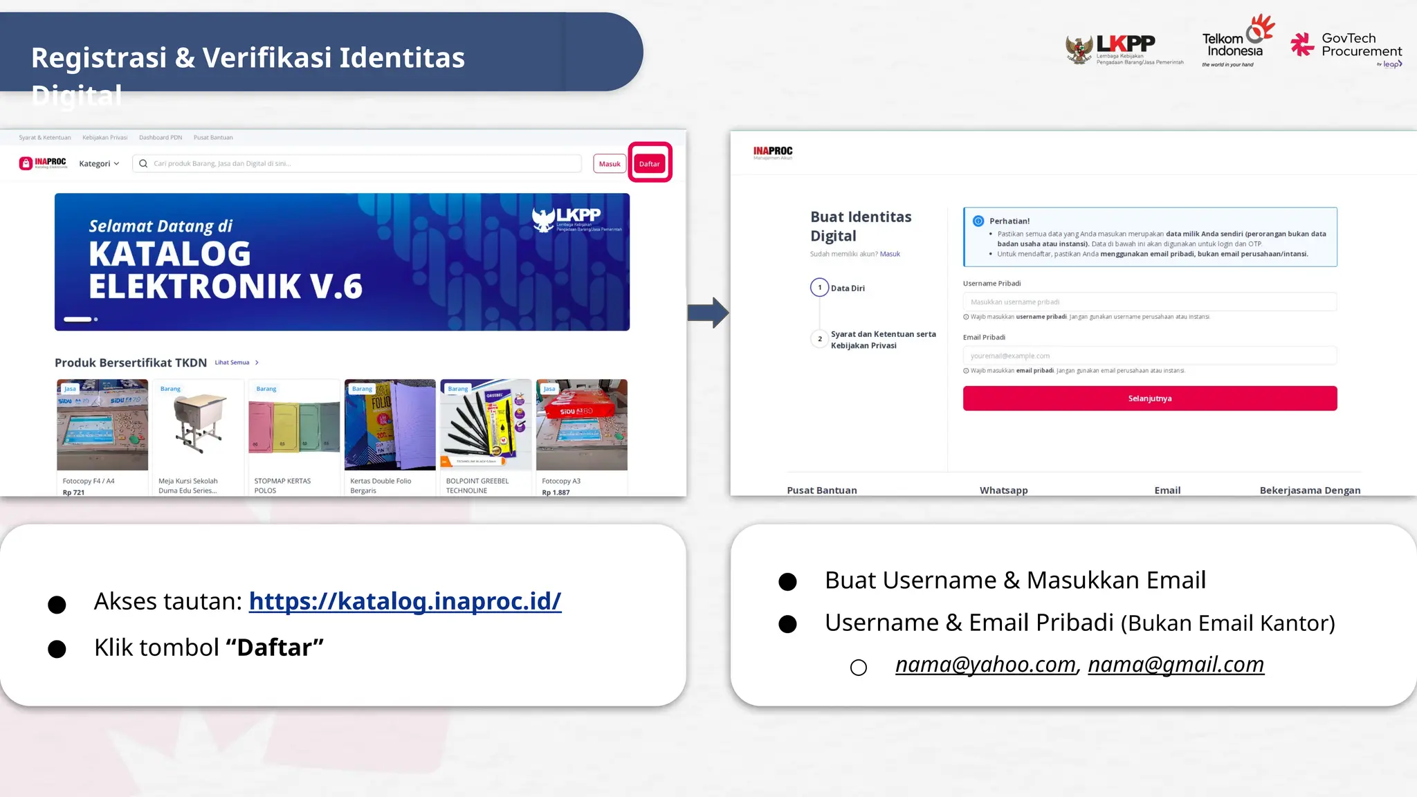 Panduan Praktis INAPROC & Katalog V6 untuk Pendaftaran Akun.pptx
