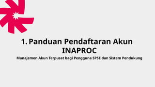 Panduan Praktis INAPROC & Katalog V6 untuk Pendaftaran Akun.pptx