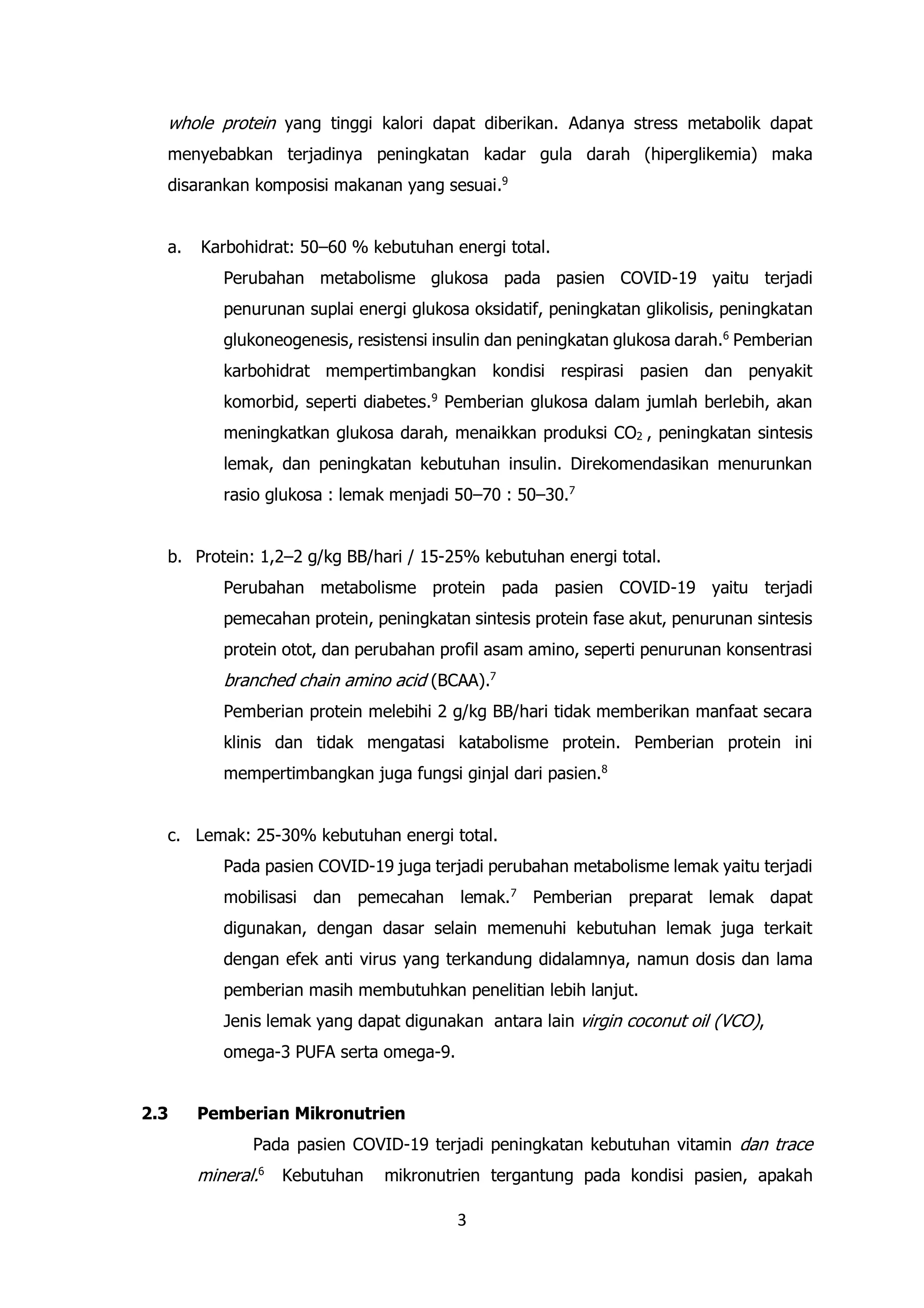 Panduan praktis penatalaksanaan nutrisi covid19 PDGKI | PDF
