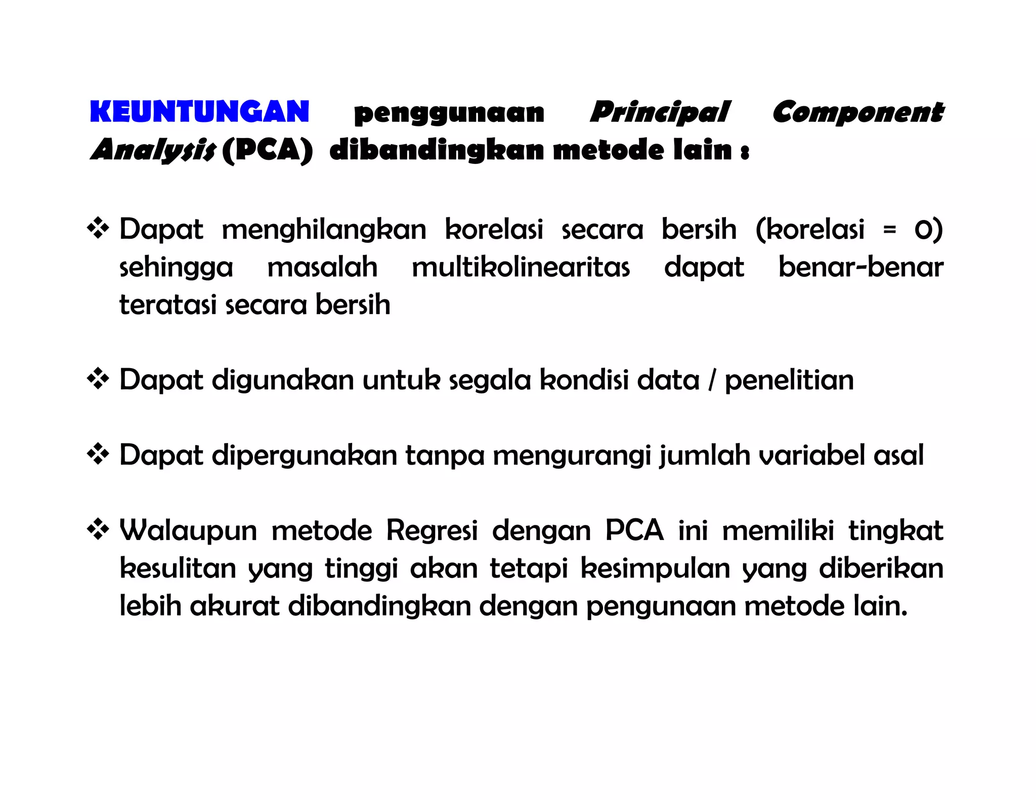 Panduan praktis penerapan analisis komponen utama atau principal ...