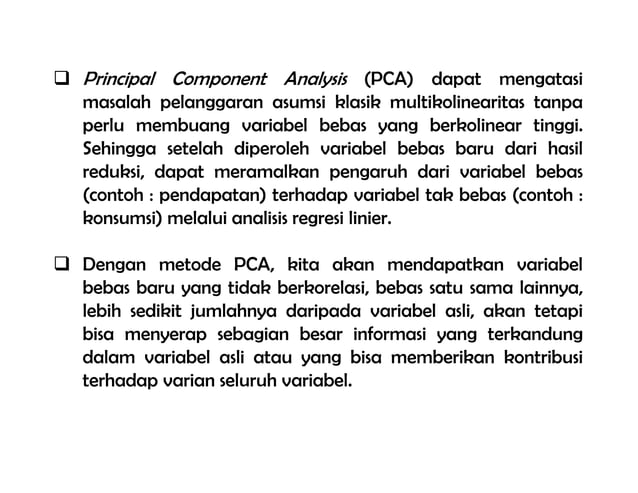 Panduan praktis penerapan analisis komponen utama atau principal ...