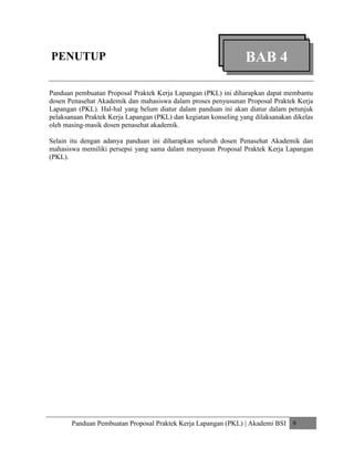 Panduan proposal pkl bsi 2015 | PDF