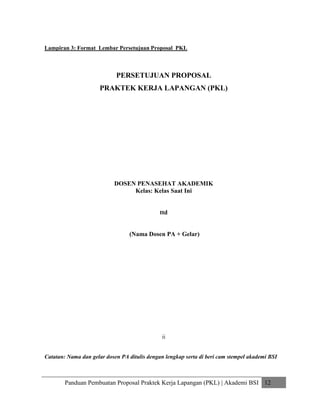 Panduan proposal pkl bsi 2015 | PDF
