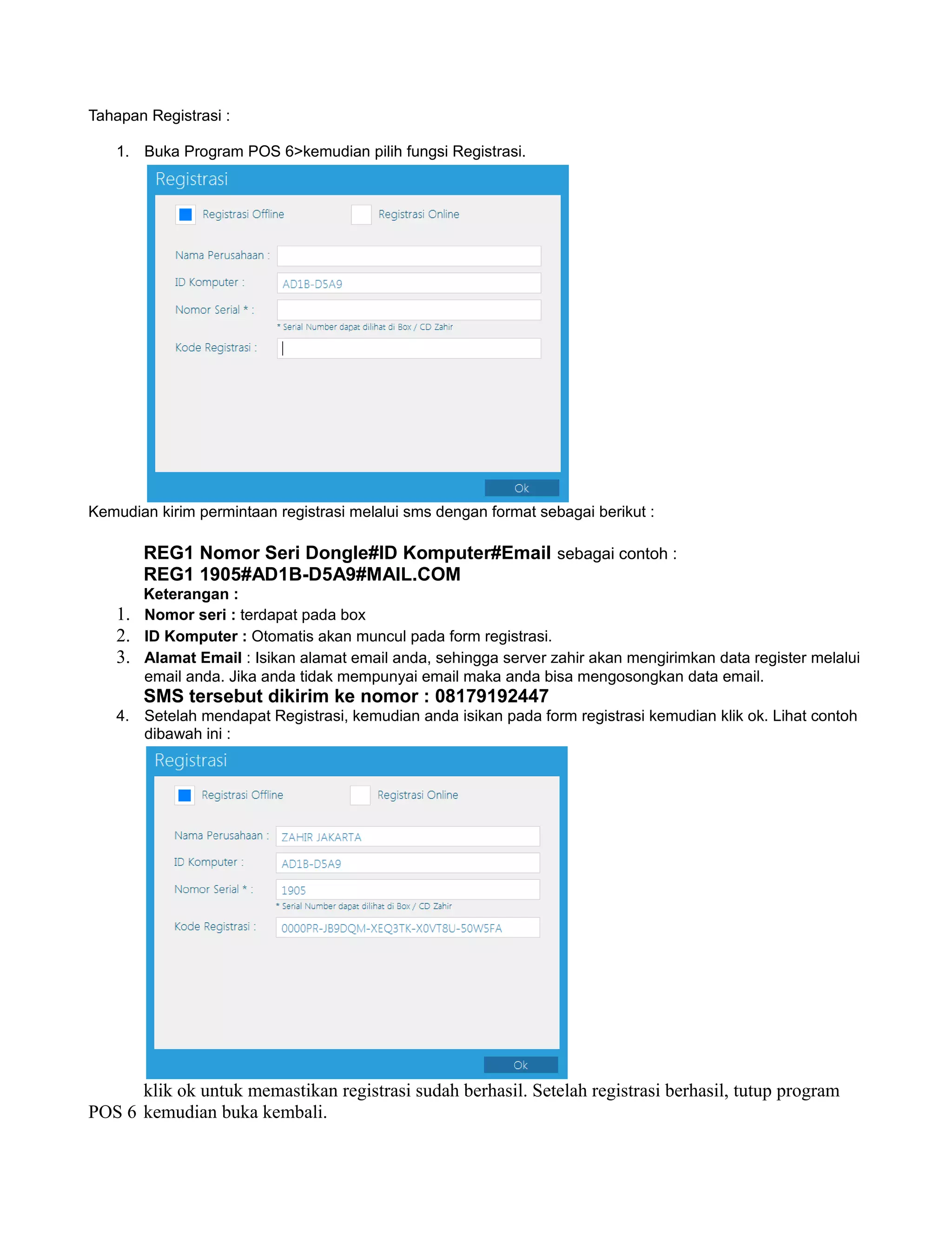 Panduan registrasi zahir pos 6 | PDF
