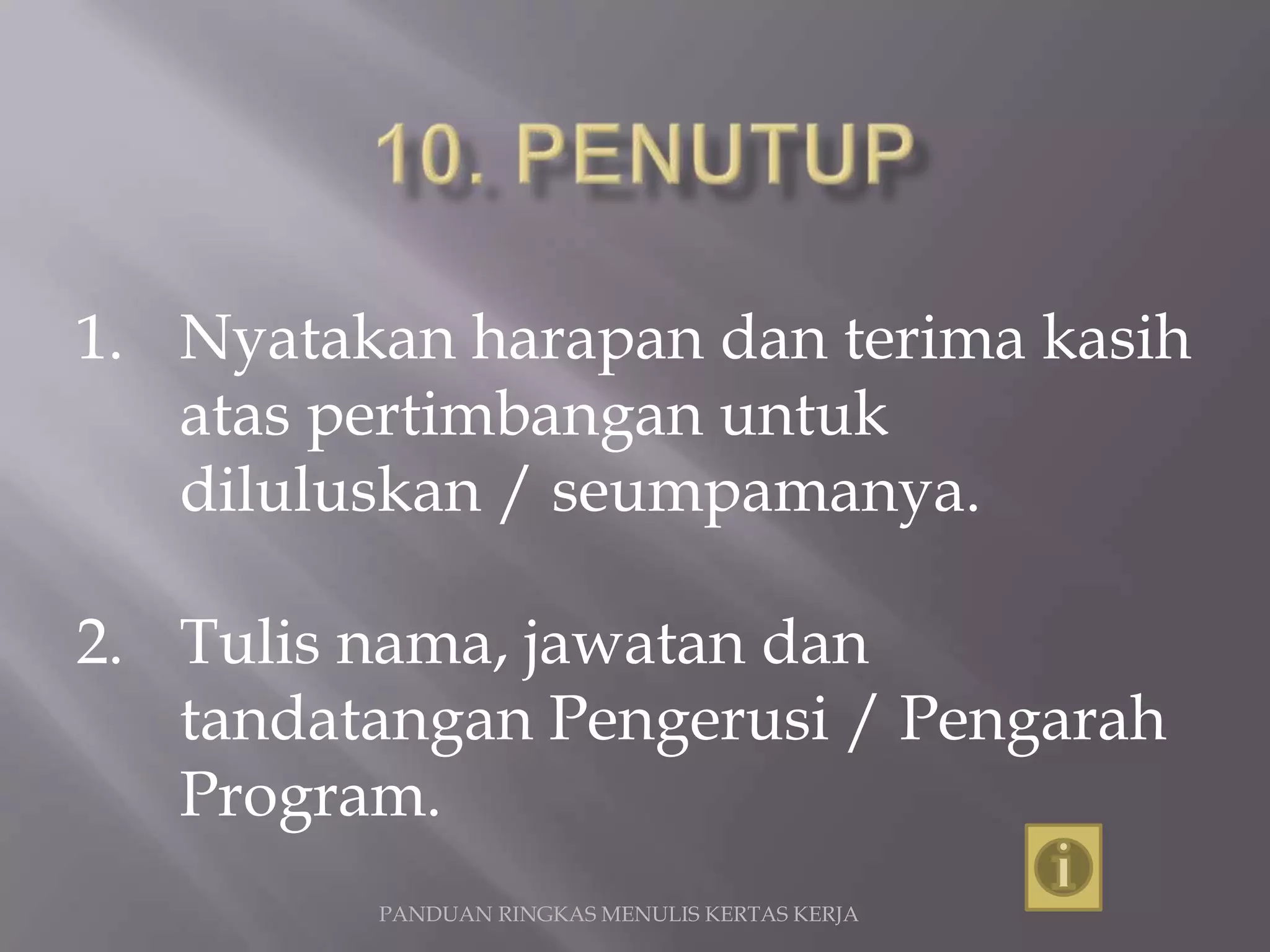 Panduan ringkas menulis kertas kerja | PPTX